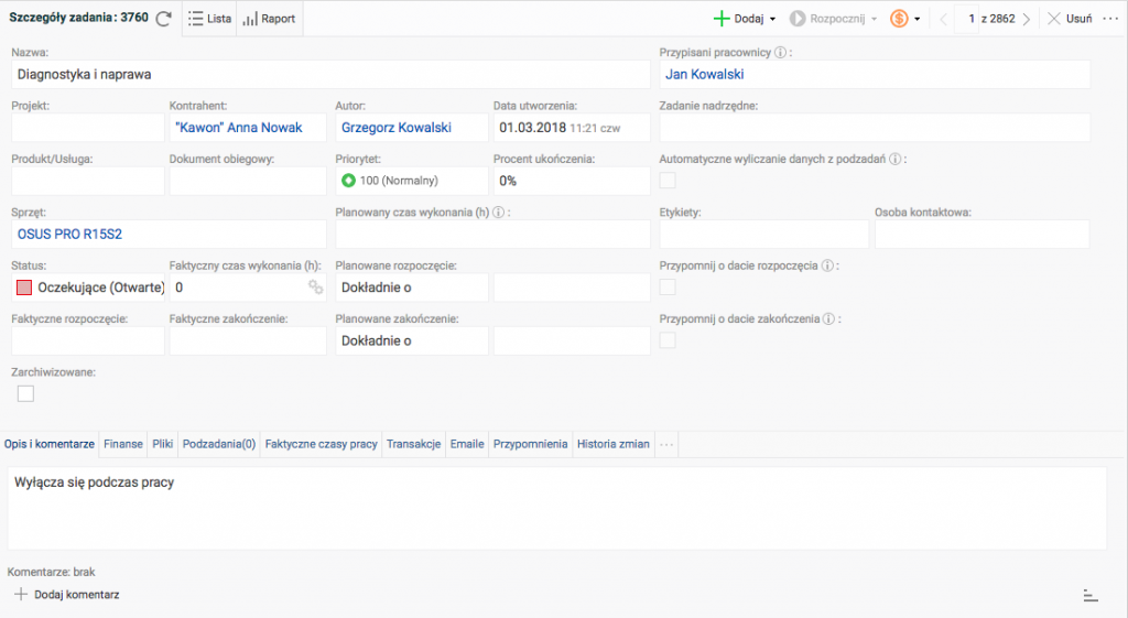 CRM dla serwisu sprzętu - System CRM i oprogramowanie ERP Firmao