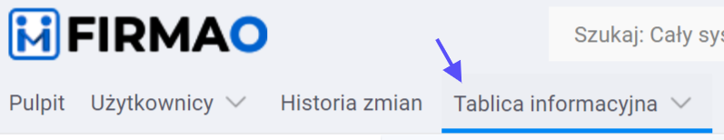 Tablica informacyjna - System CRM i oprogramowanie ERP Firmao