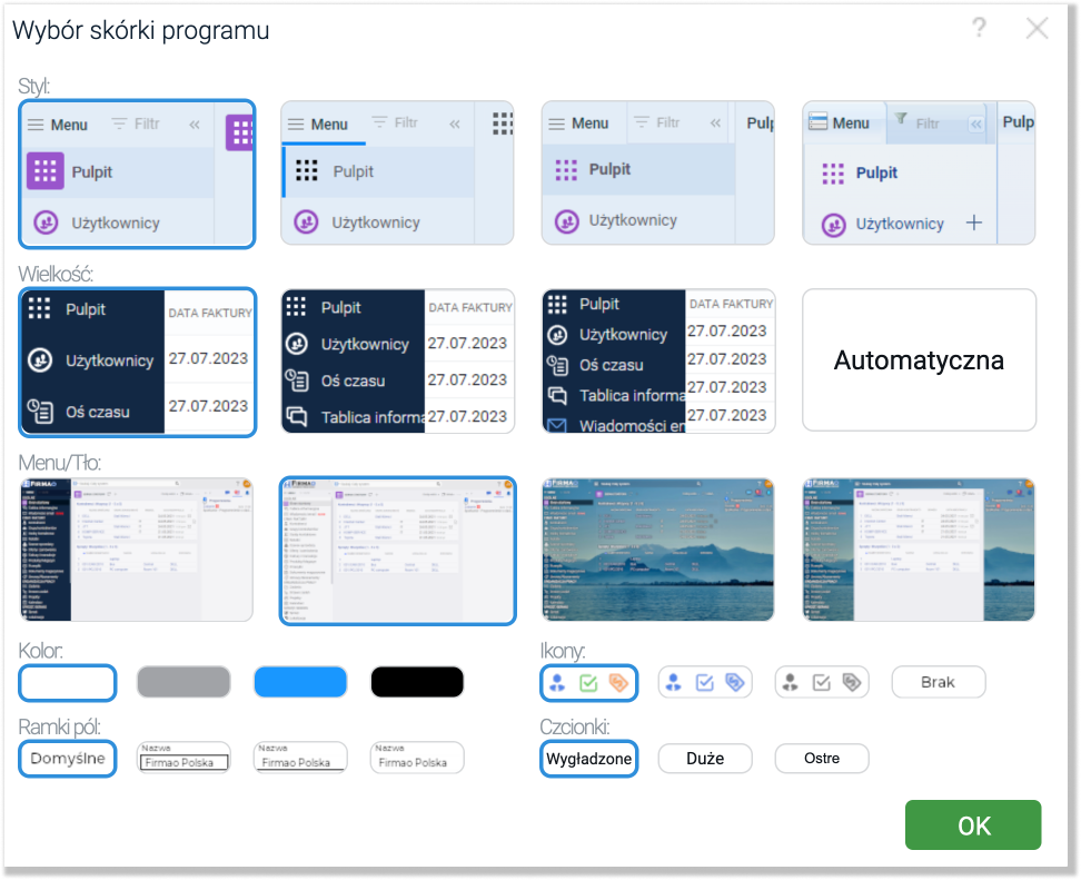 W jaki sposób zmienić skórkę programu? - System CRM i oprogramowanie ERP Firmao