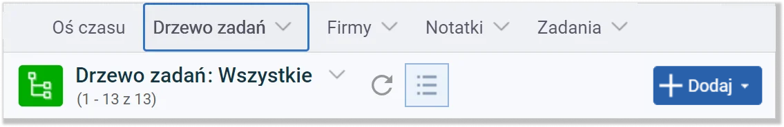 Drzewo zadań - System CRM i oprogramowanie WMS Firmao